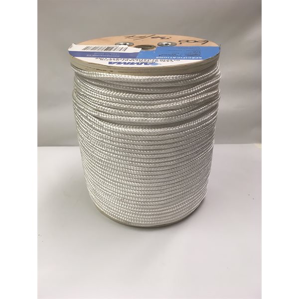 double braided floating olefin rope 1/4 wht. Sold per foot.