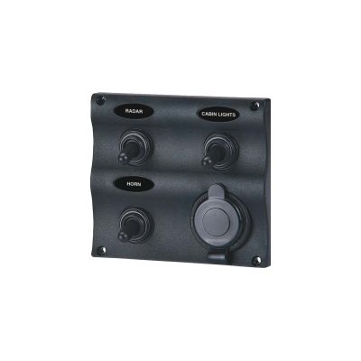 3 gang panel w / socket