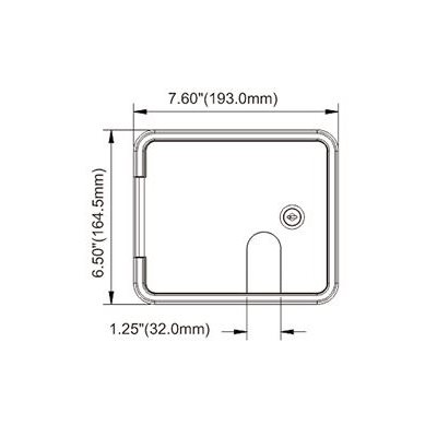SQUARE HATCH, 5.83'' X 4.69'' INSIDE SIZE, WHITE